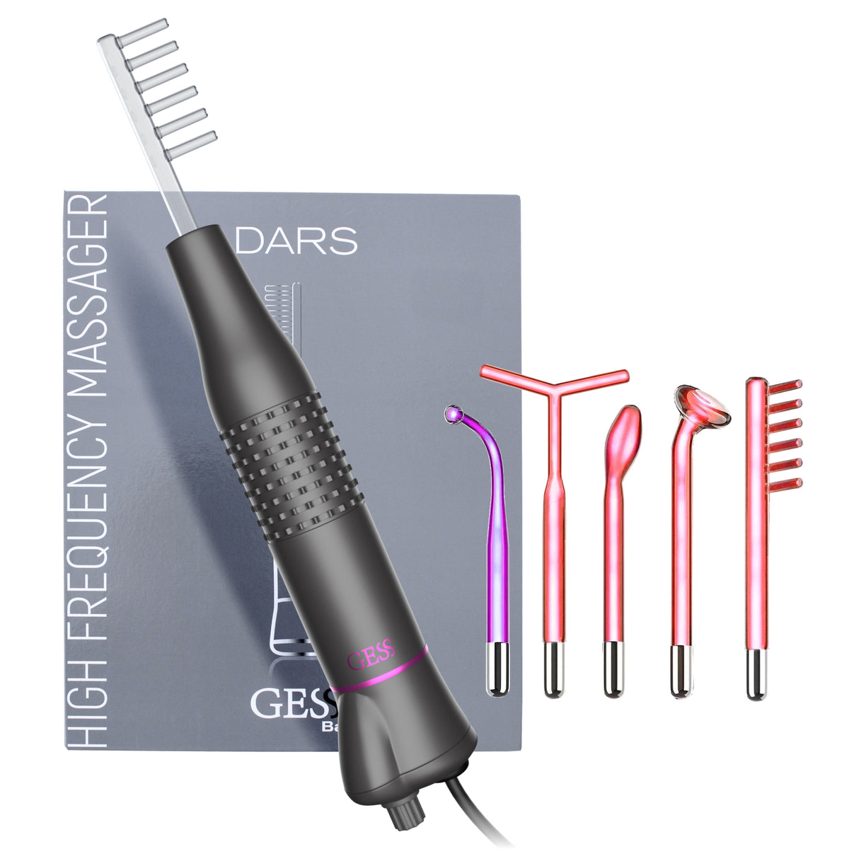 GESS Dars High Frequency Massager Original Darsonval 5 in 1 stimulates ...